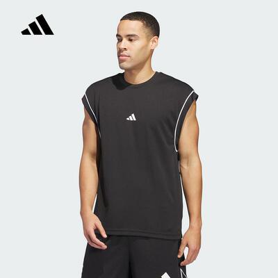 adidas阿迪达斯运动背心男25夏季运动训练健身速干无袖T恤JJN4722