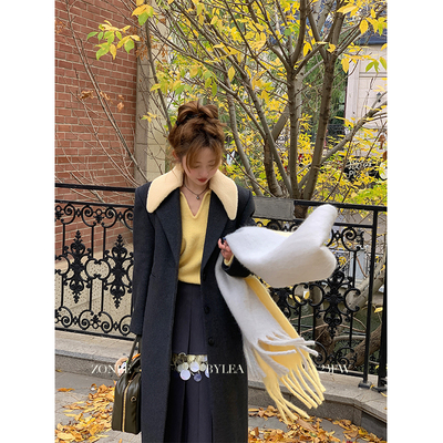 ZONEE x Lea宋亦雯 鲜活十一月 法式时髦翻领保暖双面呢长款外套