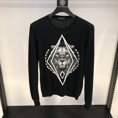 Marcelo Burlon MB 秋冬新款男士虎头重工刺绣羊毛针织衫毛衣