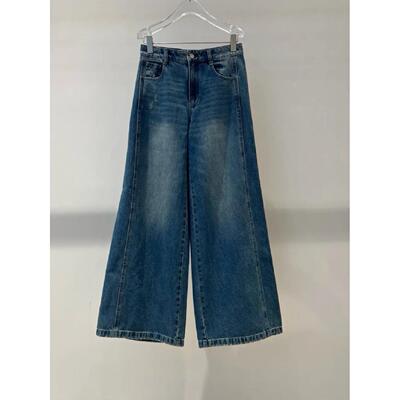 MM商场同款2026春季新款时尚百搭高腰显瘦阔腿牛仔裤女长裤321151