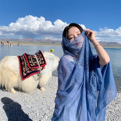 民族风拍照百搭围巾海边旅游沙滩