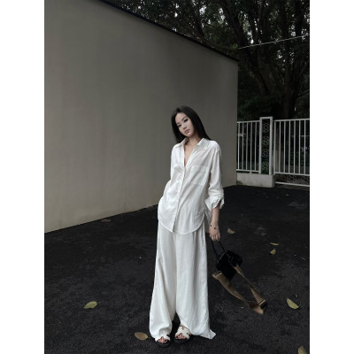 5werkn衬衫女春夏白色气