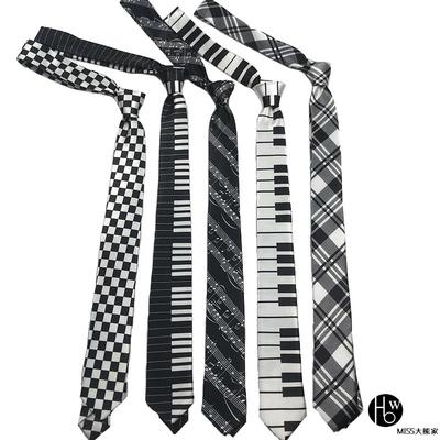 HOW格子蹦迪土酷韩版休闲窄版5cm学院风创意领带衬衫男豹纹包邮