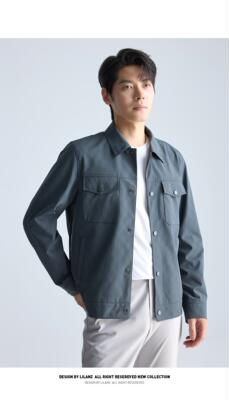 A5CJK0032 0033Y利家男装春季新款休闲翻领单排扣修身夹克外套