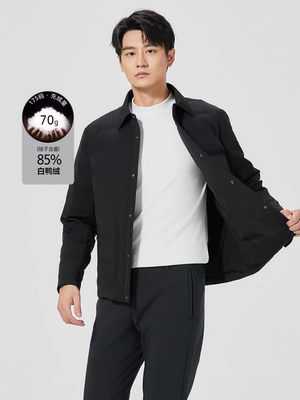 B4DBR2051Y 2052Y利家男装冬季新款轻薄羽绒服男士翻领中长款夹克