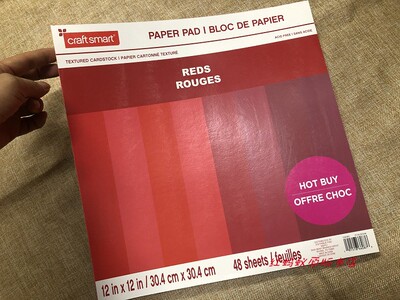 现货 DIY手工 制作素材 手账剪贴卡纸 Craft Smart Reds 12寸48张