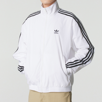 adidas阿迪达斯三叶草男子FIREBIRD T运动健身白色夹克外套JY1328