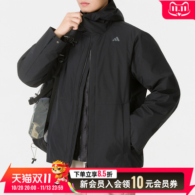 Adidas阿迪达斯男装羽绒服2026冬季新款保暖加厚运动服外套KW4716