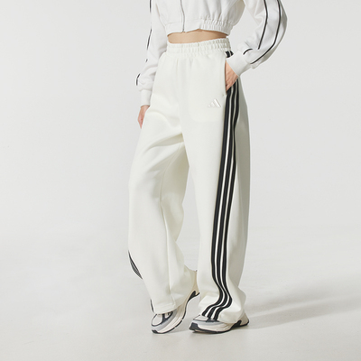 阿迪达斯女裤直筒拖地裤2026春季新款宽松阔腿裤休闲长裤KC5456