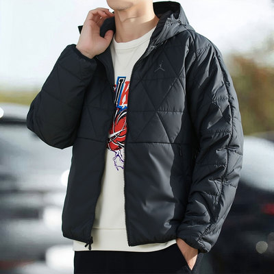 NIKE耐克短款棉服男装厚外套25冬季运动服休闲连帽保暖FZ3163-010