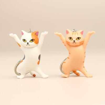 现货猫咪笔架万物可举可爱妖娆托 托举猫钥匙扣包挂件猫摆件车饰