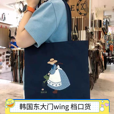 手提袋子单肩包韩国花裙女孩