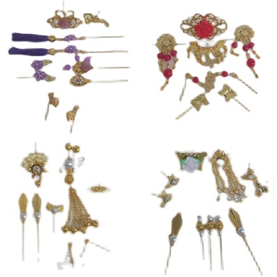 三四六分古装头饰可儿心怡丽佳叶罗丽ob BJD 娃娃手工发饰发髻