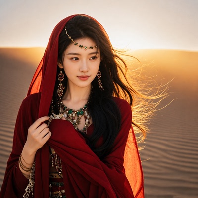 夏季青海西北沙漠旅游穿搭棉麻红色纱巾女丝巾防晒披肩包头巾围巾