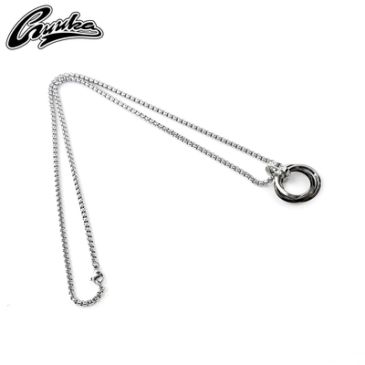 GUUKA四环相扣钛钢情侣项链
