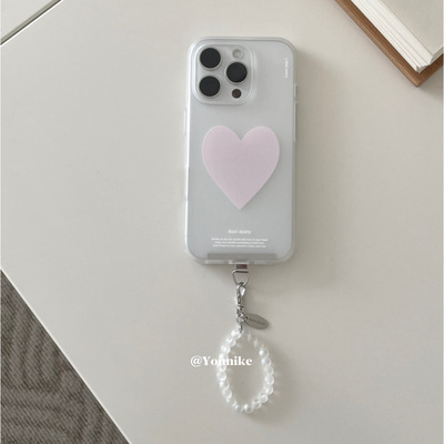韩系ins法式优雅粉爱心手机壳套