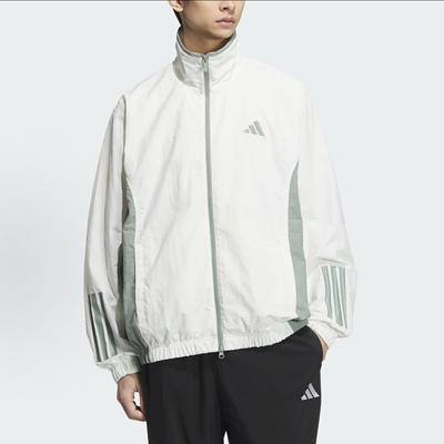 Adidas/阿迪达斯男子春季薄款立领外套撞色轻运动梭织夹克KC3922