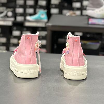 匡威CONVERSE 粉色UU糖果装饰厚底分离式解构厚底帆布鞋A12458c