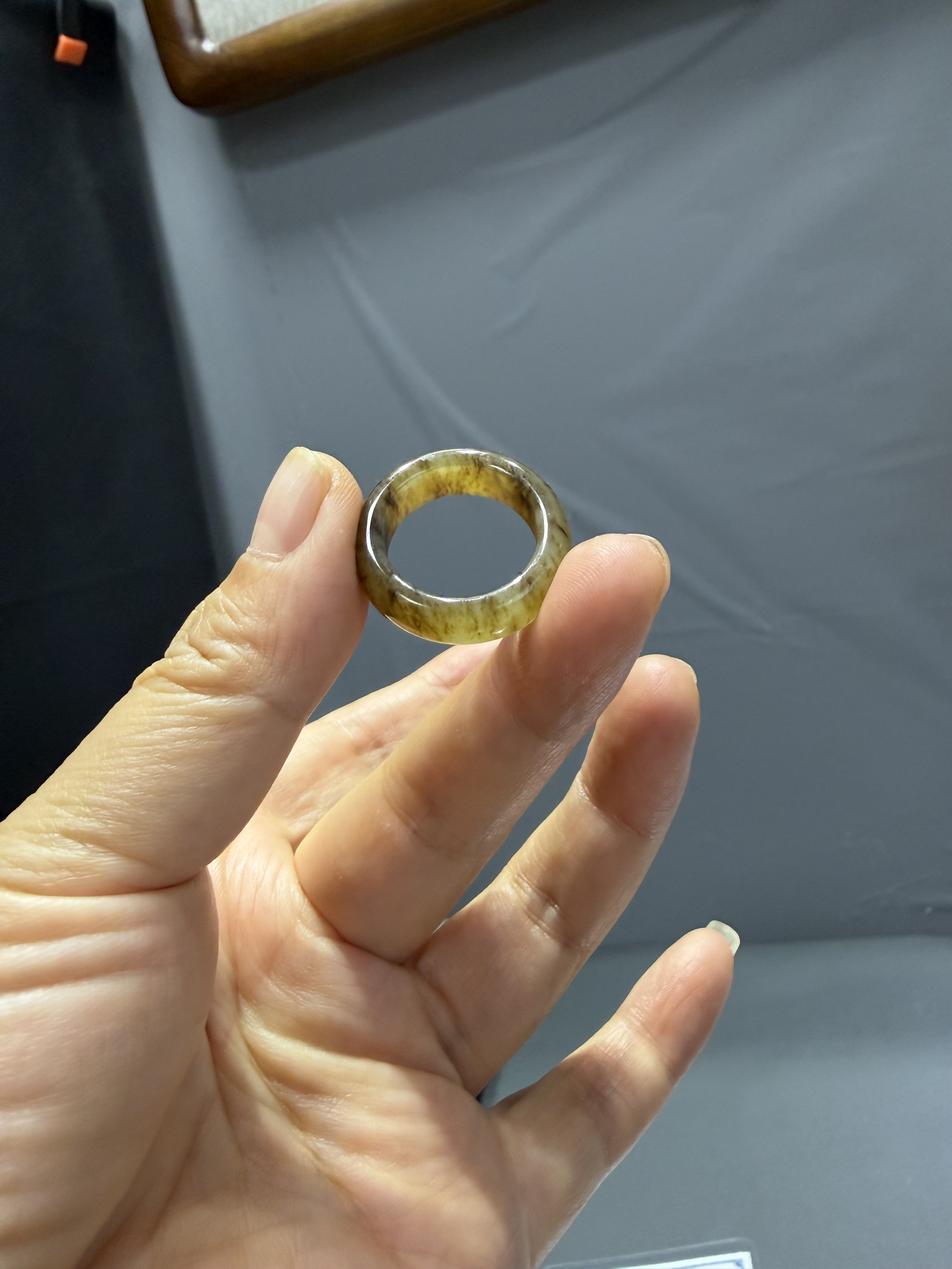 只做天然和田玉新疆且末糖玉糖花戒指指环港码13.5带证书757号