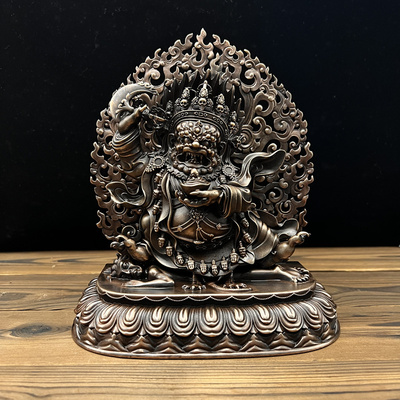 全铜精工玛哈嘎啦二臂大黑天佛像