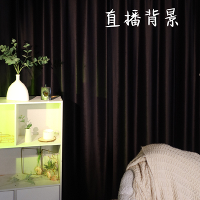 吸光直播背景免打孔不反光直播间窗帘背景绒面高级感垂顺直播背景