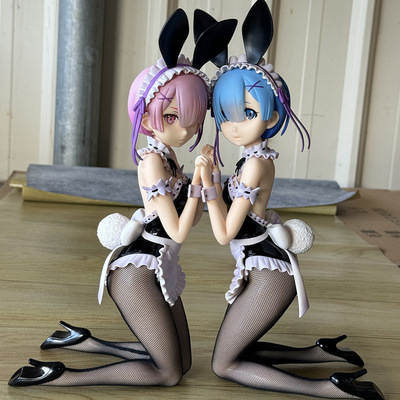 国产漫翔MX厂兔女郎雷姆拉姆手办1/4跪姿模型从零开始rem女仆模型