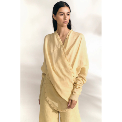 Cha 官方｜Cortana 26春夏 PIANO SHIRT苎麻褶皱廓形多造型衬衫