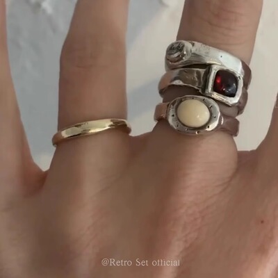 mars25戒指925纯银日韩女