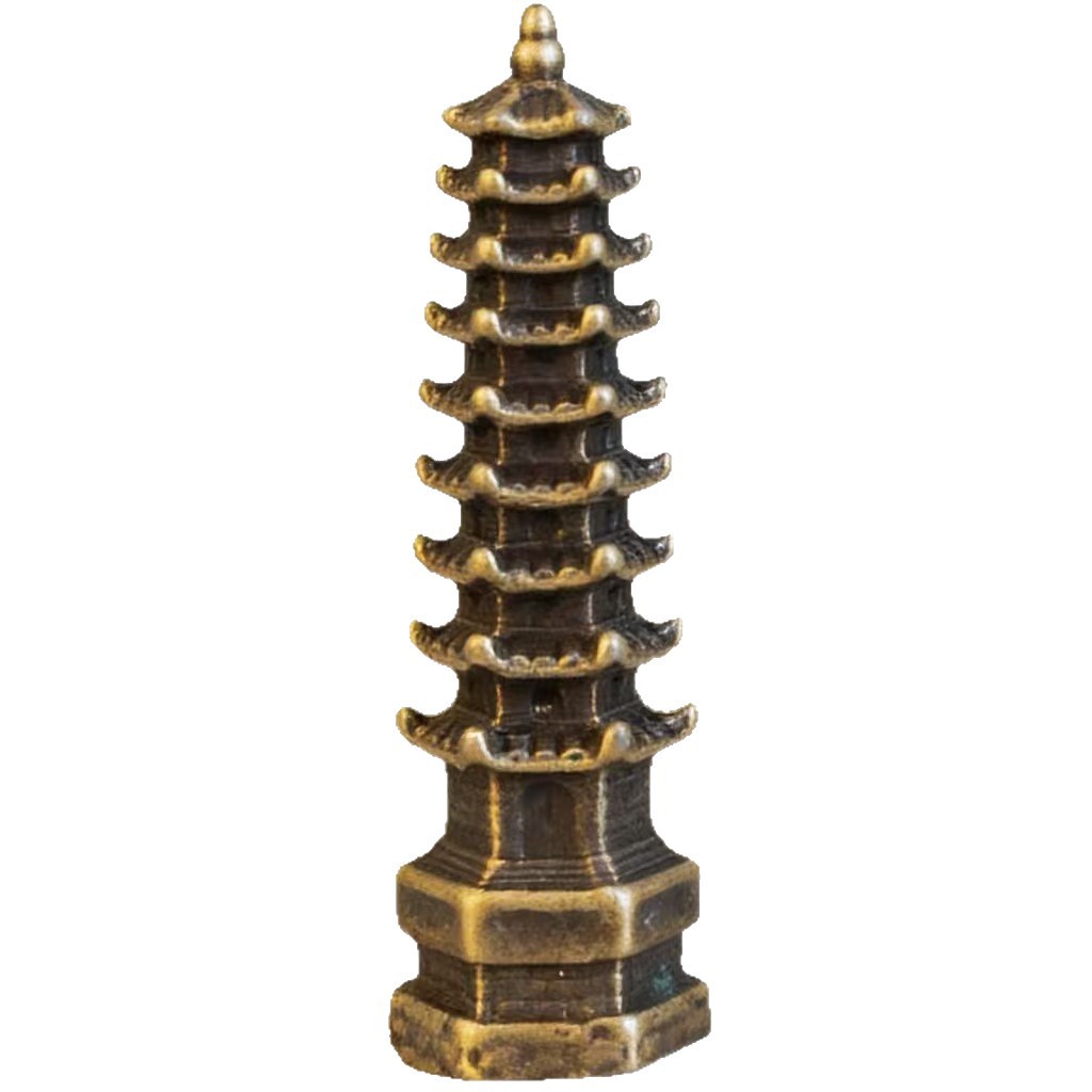 新款 金属锻铜宝塔假山奇石园艺微景观盆栽盆景鱼缸造景摆件装饰