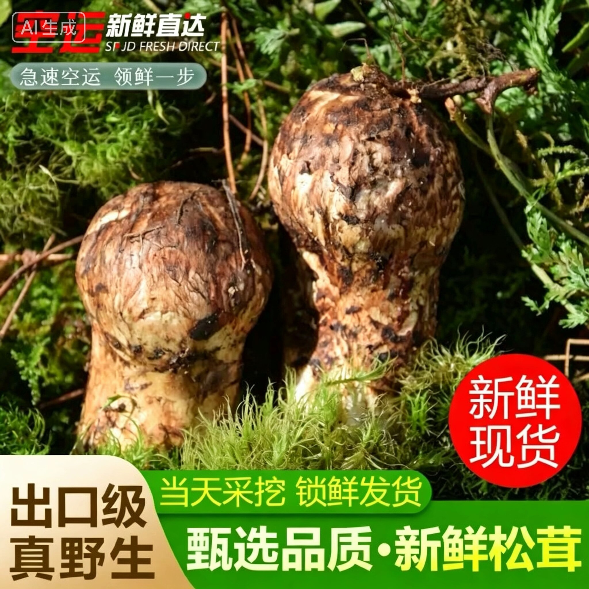 2026新鲜松茸菌出口级云南香格里拉特产菌菇野生菌鲜松茸