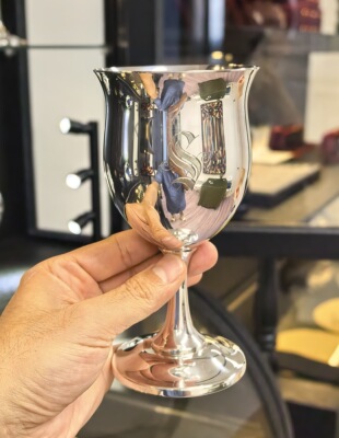 传世臻品美国Reed&Barton古董高脚杯 925银手工錾刻 藏级奢华酒具