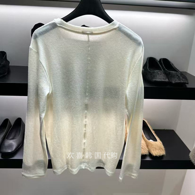 韩国东大门2026春季新品FEBRUARY 11简约百搭纯色净版圆领长袖T恤