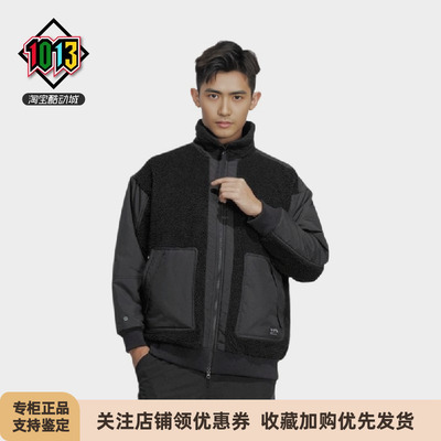 阿迪达斯男款摇粒绒保暖夹克外套