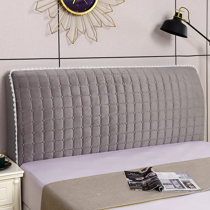 床头罩遮丑神器绒布夹棉加厚床头套实木防尘罩软包皮床保护套靠垫