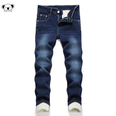 H 16637 Boy's Thermal Jeans Fashion Stretchy时尚牛仔裤