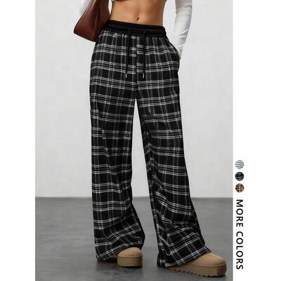 Q 19399 Women Casual Wide Leg Pants Streetwear街头风阔腿裤