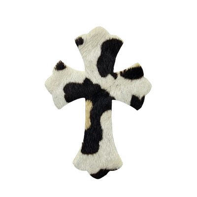 4.5*6.5cm马牛毛补丁贴十字架皮标真皮皮标真毛（马毛126-177）