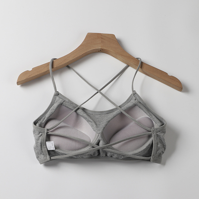 细带交叉美背运动内衣女小胸聚拢