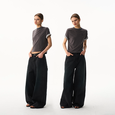 BLINDNOPLAN26SS【basic系列】假两件刺绣修身显瘦短袖T恤新款