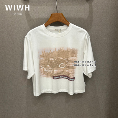 WIWH | 女装 正品实拍 设计师 26夏季 短款 短袖 T恤  WHST3E233