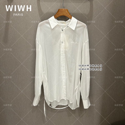 WIWH | 女装 正品专柜 品牌 26春装白色 系腰 长袖衬衫 WHHC3E019