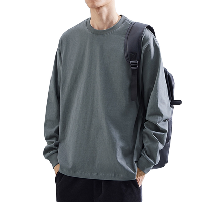 hansca重磅长袖t恤宽松简约纯色