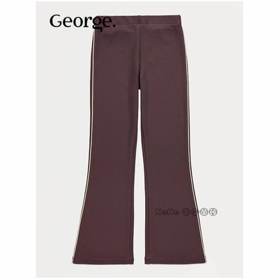 英国乔治George正品女大童棕咖色喇叭裤长裤弹力3-14岁1428531