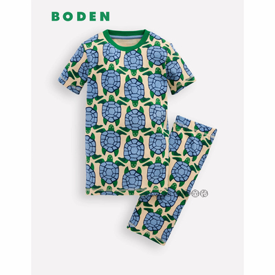英国Mini BODEN男童可爱海龟印花短袖睡衣家居服全棉裤新款B3002