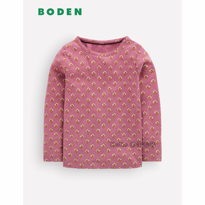 代购英国Mini BODEN女童粉红色小碎花长袖T恤休闲打底2-14岁G4920
