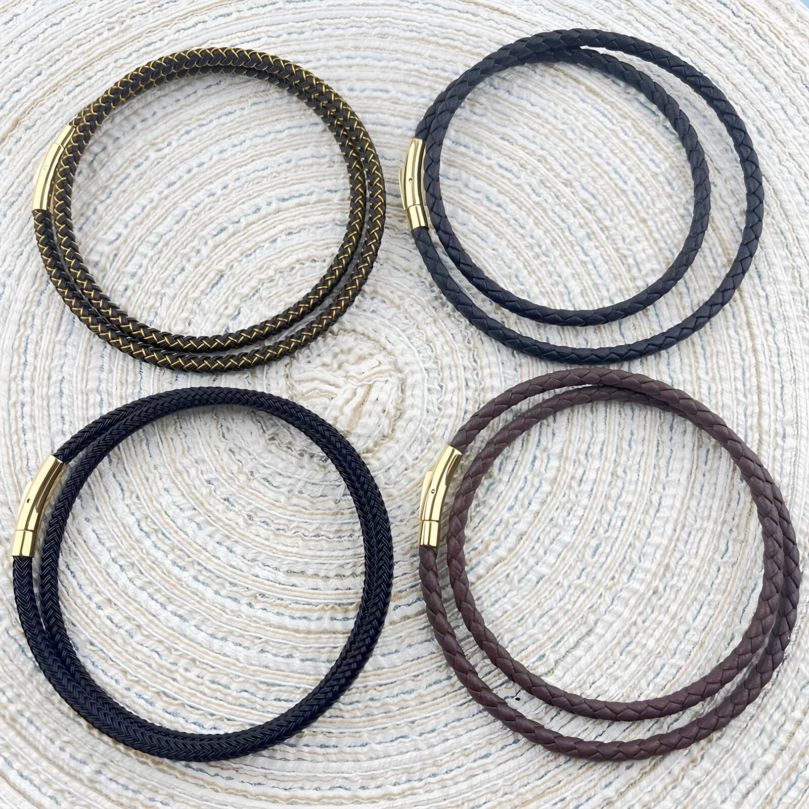 4MM/5MM粗款项链绳皮绳串珠颈绳钢丝双圈吊坠挂绳按压手绳diy编织