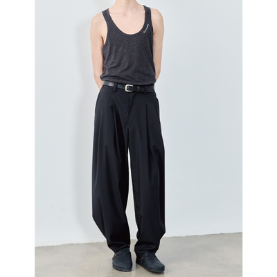 GRAINMUSTARD 日系复古宽松收脚裤高腰打褶长裤挺阔垂感阔腿西裤