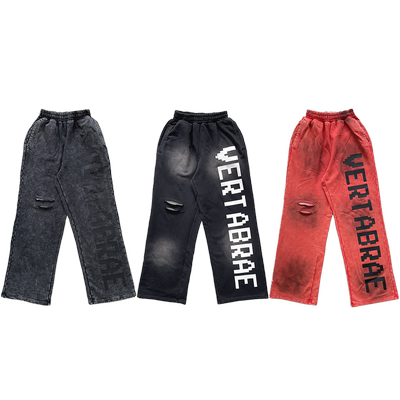 Vertabrae sweatpants 美式高街洗水立体印花休闲长裤