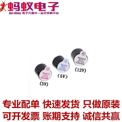 3V 5V 12V 24V一体式 9.5x12mm有源蜂鸣器 电磁式 脚距8mm TMB12