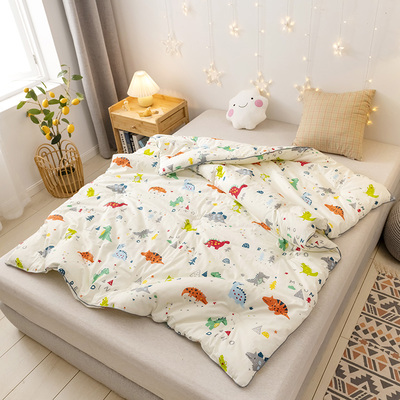 儿童房卡通春秋恐龙午休冬被芯